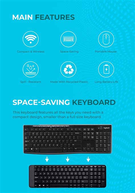 Logitech Mk220 Mk 220 Combo Set Wireless Keyboard Mouse Compact 1 Year Warranty By Performance