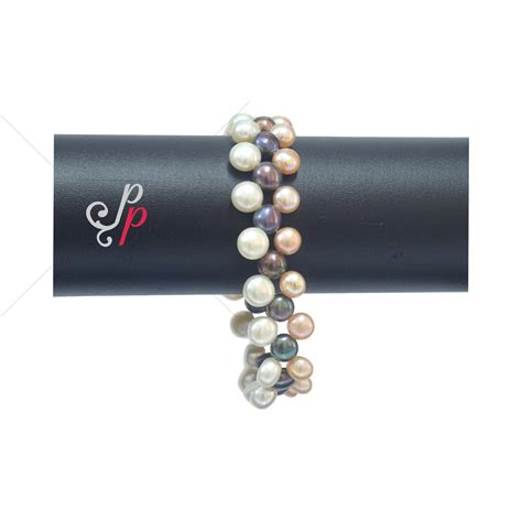 Pearl Bracelet Zig Zag Style In Mixed Colours