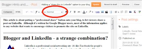 Styles On Bloggers Post Editor Menu Bar Blogger Hints And Tips