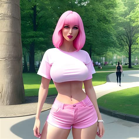 A Trans Girl Who Is Wearing All Pink Oversized T Shirt White And Pink