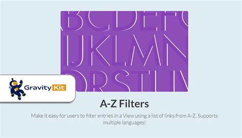 Gravityview A Z Filters Extension Wordpress Plugin Gplplace
