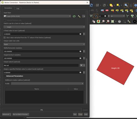 Qgis How Can I Rasterize A Vector Object While Keeping Its Height Value Geographic