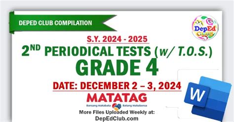 Nd Periodical Tests Compilation Grade Matatag Archives The DepEd Teachers Club