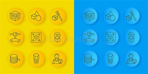 Set Line Filament For 3d Printer Car Geometric Figure Cube Graphic