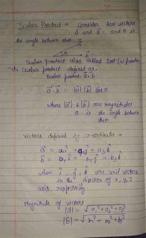 Vectors In The Plan Define Scalar Product And Explain The Relationship Between Scalar Product