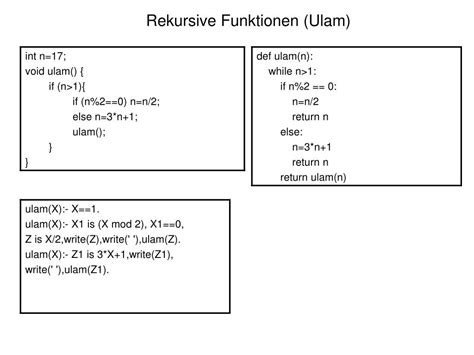 Ppt Rekursive Funktionen Fakultät Powerpoint Presentation Free