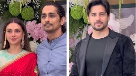 Aditi Rao Hydari Siddharth Pose Together At Eka Lakhanis Engagement Ceremony Sidharth