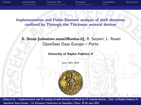 Implementation And Finite Element Analysis Of Shell Elements Confined