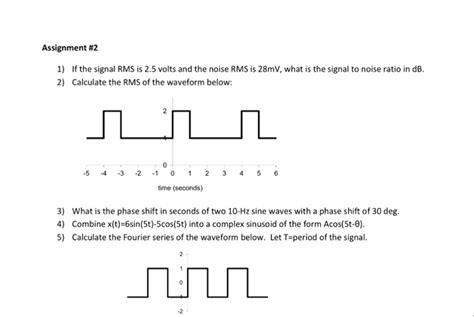 Solved Assignment 2 1 2 If The Signal Rms Is 2 5 Volts