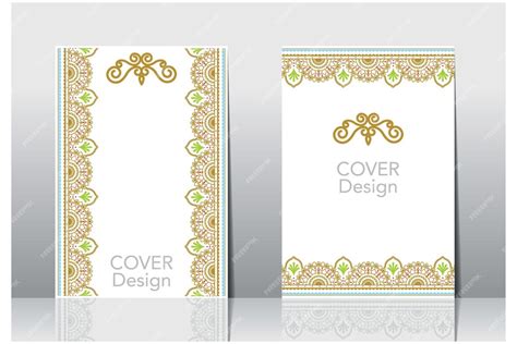 이슬람 책 표지 장식용 빈티지 프레임 또는 아랍어 테두리 커버 디자인 전통적인 장식 프리미엄 벡터