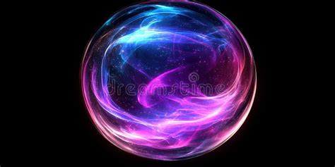 Colorful Glowing Orb With Swirling Cosmic Patterns Against A Black