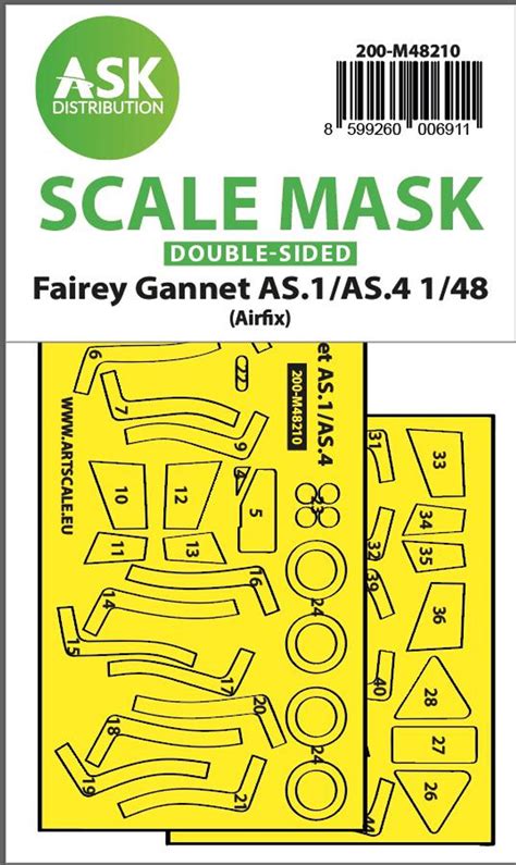 1 48 Art Scale Fairey Gannet As 1 As 4 Double Sided Fit And Self Adhesive Express Mask For