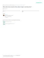 Single Sex Education What Does Research Tell Us Pdf See Discussions Stats And Author Profiles