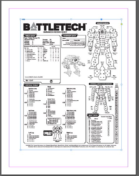 Record Sheets Printing Small For Layout · Issue 802 · Megamek