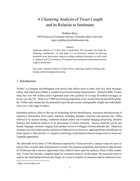 Pdf A Clustering Analysis Of Tweet Length And Its Relation To