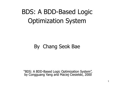 Ppt Bds A Bdd Based Logic Optimization System Efficient Multilevel