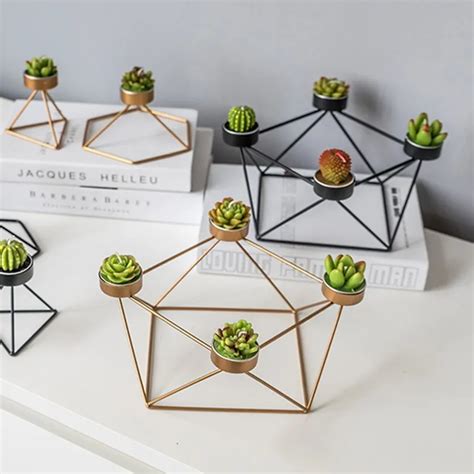 Кованый геометрический подсвечник Европейский декоративный креативный