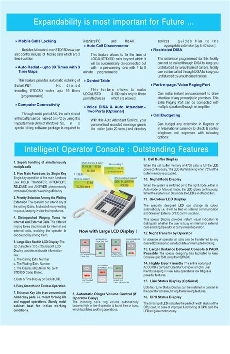 Model Name Number Ace Series Accord Epabx System Packaging Type Regular Number Of Lines