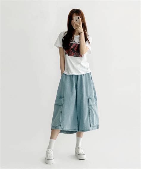 허리밴딩ok 입체 데님 카고 버뮤다 팬츠 봄 여름 가을 간절기 청바지 반바지 연청 진청 흑청 기본템 데일리룩 캐주얼 꾸안꾸 고무줄 오버핏 루즈핏 빅사이즈 7부 9부