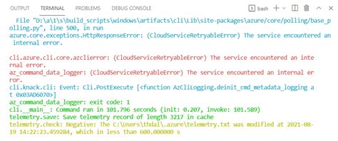 Cloudserviceretryableerror The Service Encountered An Internal Error · Issue 3795 · Azure