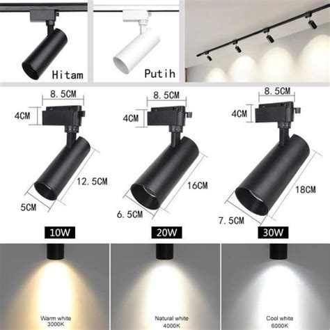 Jual Lampu Led Track Light Cob Watt W Lampu Spot Light Rell Rel Hitam K Jakarta