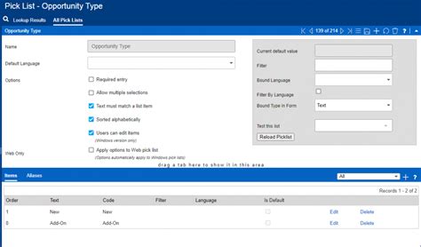 How To Edit A Pick List In Infor Crm Slx Customer Fx
