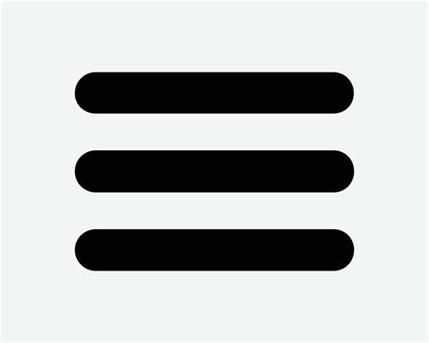 Hamburger Menu Selection Three Lines Option Website Navigation Navigate Open List Icon Black