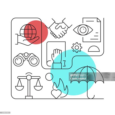 Core Values Related Vector Banner Design Concept Modern Line Style With