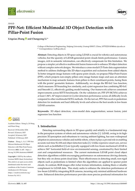Pdf Ppf Net Efficient Multimodal 3d Object Detection With Pillar