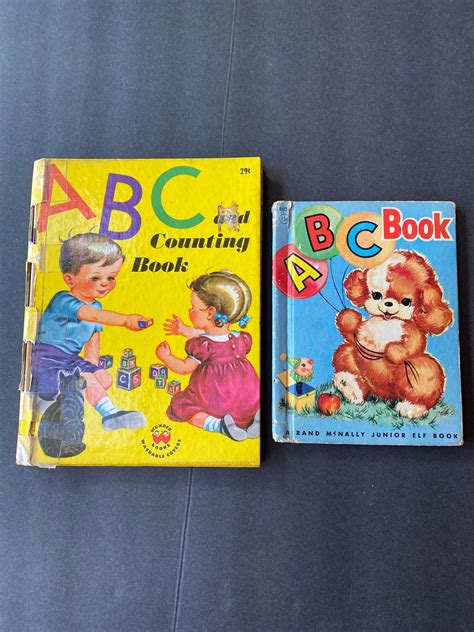 2 Vintage 40s 50s Abc Alphabet Books For Repurposing Etsy