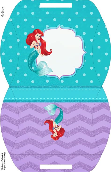 Caja Almohada Sirena Kit Festa Infantil Escola Aniversário Da