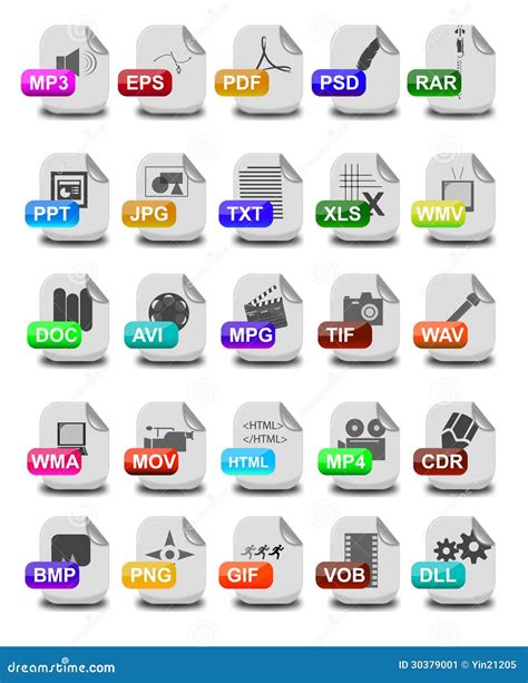 File Type And Extension Icons Editorial Photo Image 30379001
