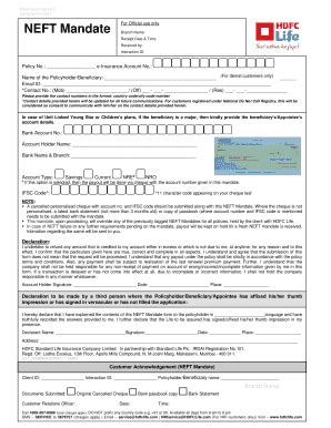 Hdfc Life Insurance Form