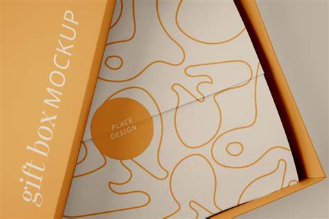 골판지 선물 상자 모형 디자인 프리미엄 Psd 파일