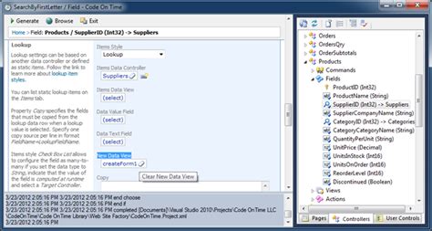 Code On Time Data Controllers Fields New Data View