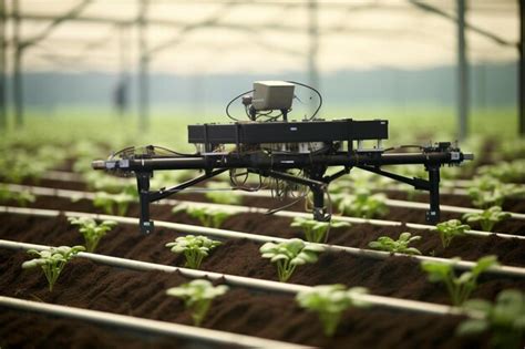 Autonomous Agricultural Drones Monitoring Crops Premium Ai Generated