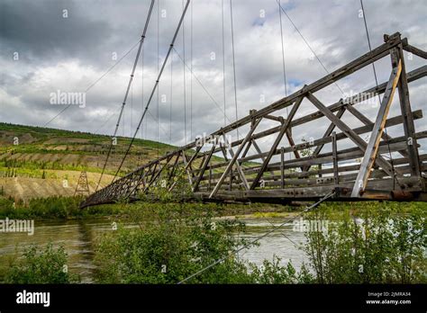The Wooden Bridge Across The Pelly River That Carried The Historic The Wooden Bridge Across The Pelly River That Carried The Historic