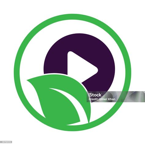 나뭇잎 놀이 로고 디자인 아이콘 벡터 일러스트 레이 션입니다 0명에 대한 스톡 벡터 아트 및 기타 이미지 0명 개념 개념과 주제 Istock