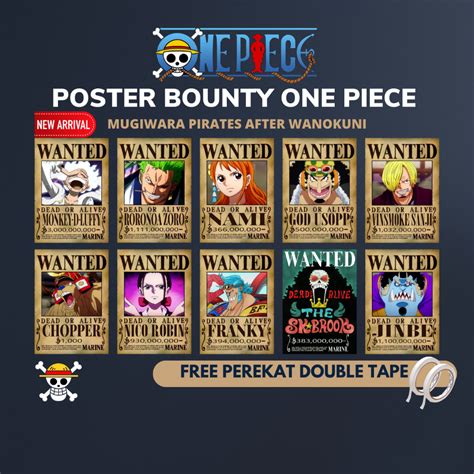 Latest Bounty One Piece Poster 1 Set Kru Complete A4 Size Mugiwara