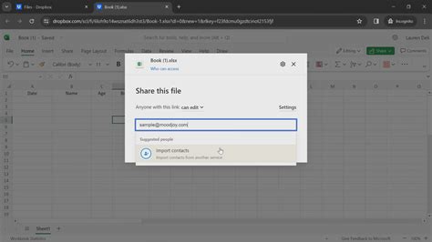 Dropbox Creating An Excel Spreadsheet Flow On Web Page Flows