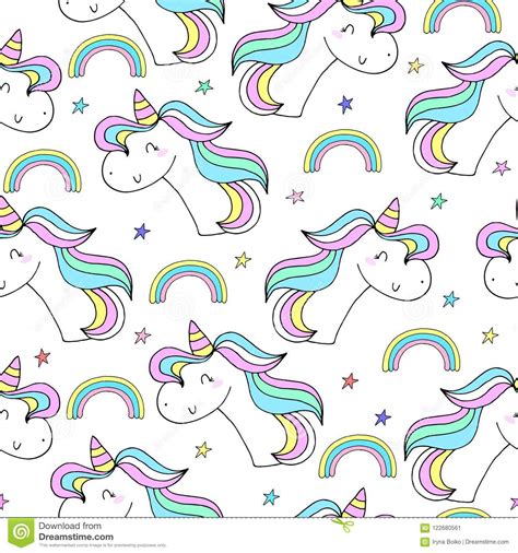 Cute Unicorn Vector Pattern Stock Vector Illustration Of Element Fantasy 122680561
