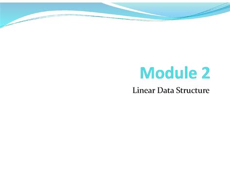 Ds Module 2 Unit 2 Lecture Notes Linear Data Structure Stack A