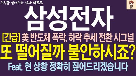 삼성전자 주가전망 긴급 美 반도체 폭락 하락 추세 전환 시그널 또 떨어질까 불안하시죠 Feat 현 상황 정확히 짚어드리겠습니다 삼성전자 삼성전자주가전망