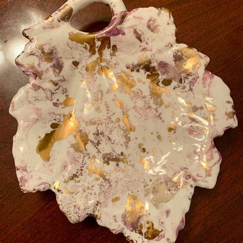 Ceramic Leaf Shaped Plates Etsy