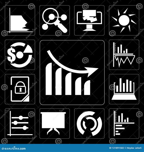 Set Of Decreasing Bars Chart Dual Graphic Interface Analytics Data Analytics Presentation
