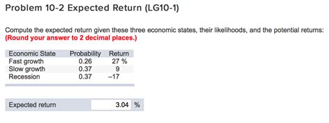 Solved Problem 10 2 Expected Return Lg10 1 Compute The