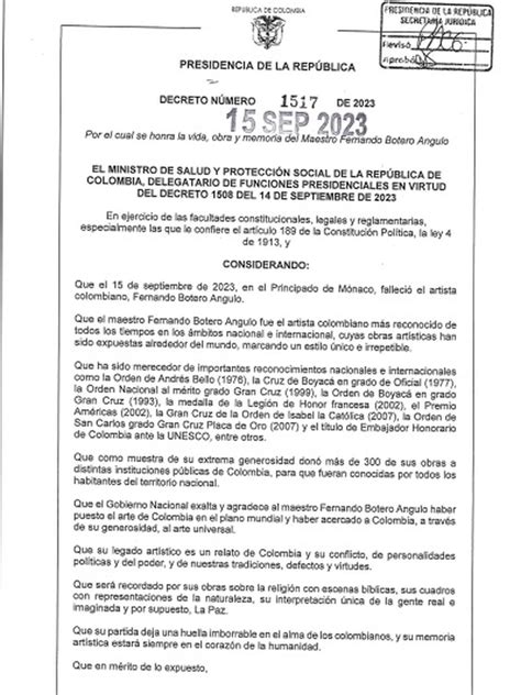 Decretaron Tres Días De Luto Nacional Por La Muerte Del Maestro Fernando Botero Infobae