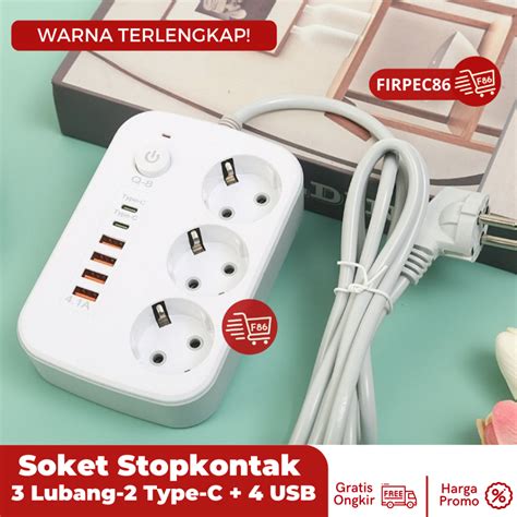 Jual Power Socket Electric 4 Usb 6 Colokan Stop Kontak Terminal Usb Dan Colokan Listrik