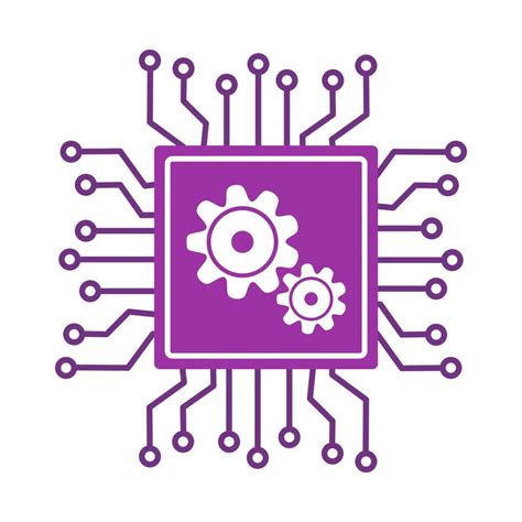 AI Technology Microcircuit Microchip Thin Line Processor Chip Icon Concept Technology Sign AI
