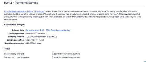 Sample Selection And Testing Tool Audit Assistant Support